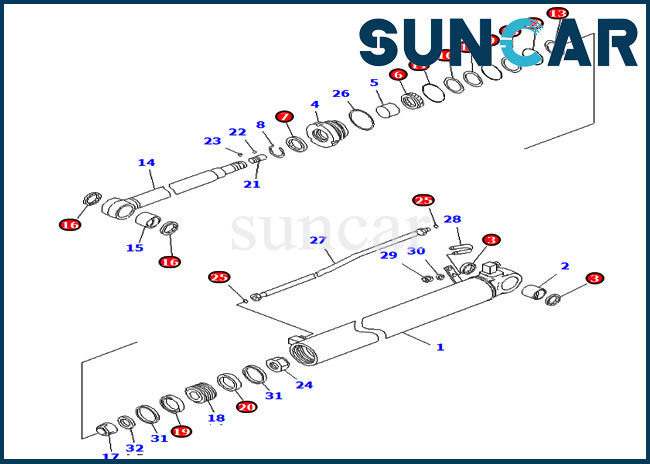 Service Kits 707-99-35350 7079935350 Arm Cylinder Sealing Kit For ...