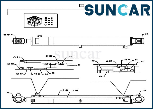 CX55B Case Boom CYL Seal Kit PS01V00001R300 Mini Crawler Excavator ...