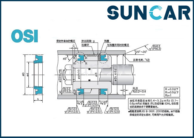 OSI Piston Seal Hydraulic Mechanical PUR Oil Seals