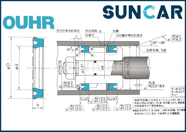 OUHR Seals Hydraulic Cylinder Piston Seal