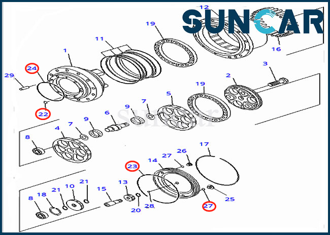 PC60-7 Final Drive Seal Kit TZ505D9000-00 Travel Motor Komatsu ...