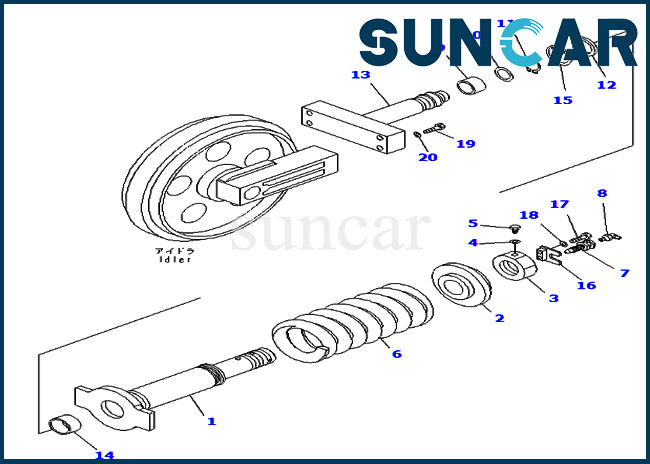 21W-30-51222 21W3051222 Idler Cushion For Komatsu Excavator PC70 ...