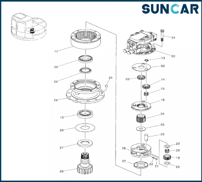Hitachi 4469027 Swing Motor Seal Kit For Excavator [ZX75,ZX85] Repair Kit