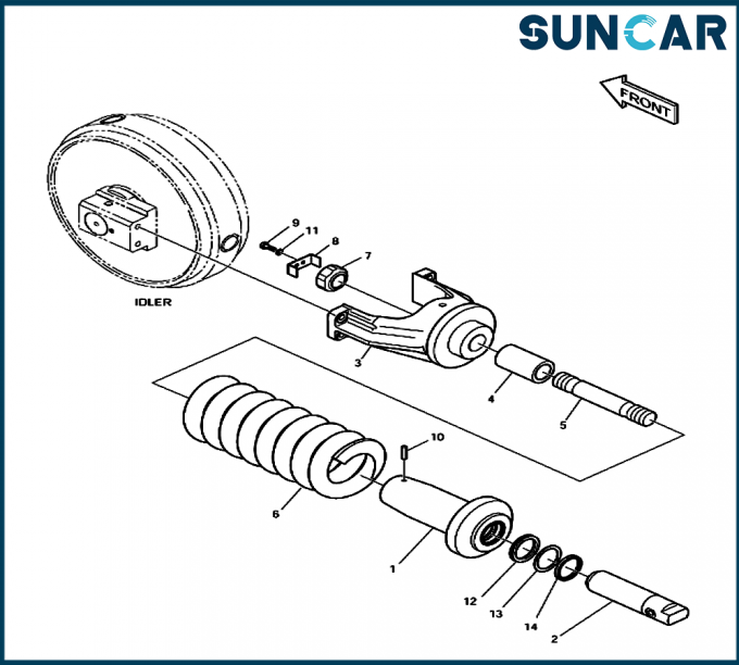 Doosan K9004529 Track Adjuster Seal Kit For Excavator[DX160LC,DX180LC ...
