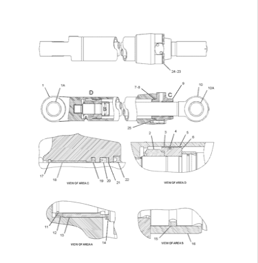 CA2159995 215-9995 2159995 STICK CYLINDER SEAL KIT for CAT E365B E365B ...